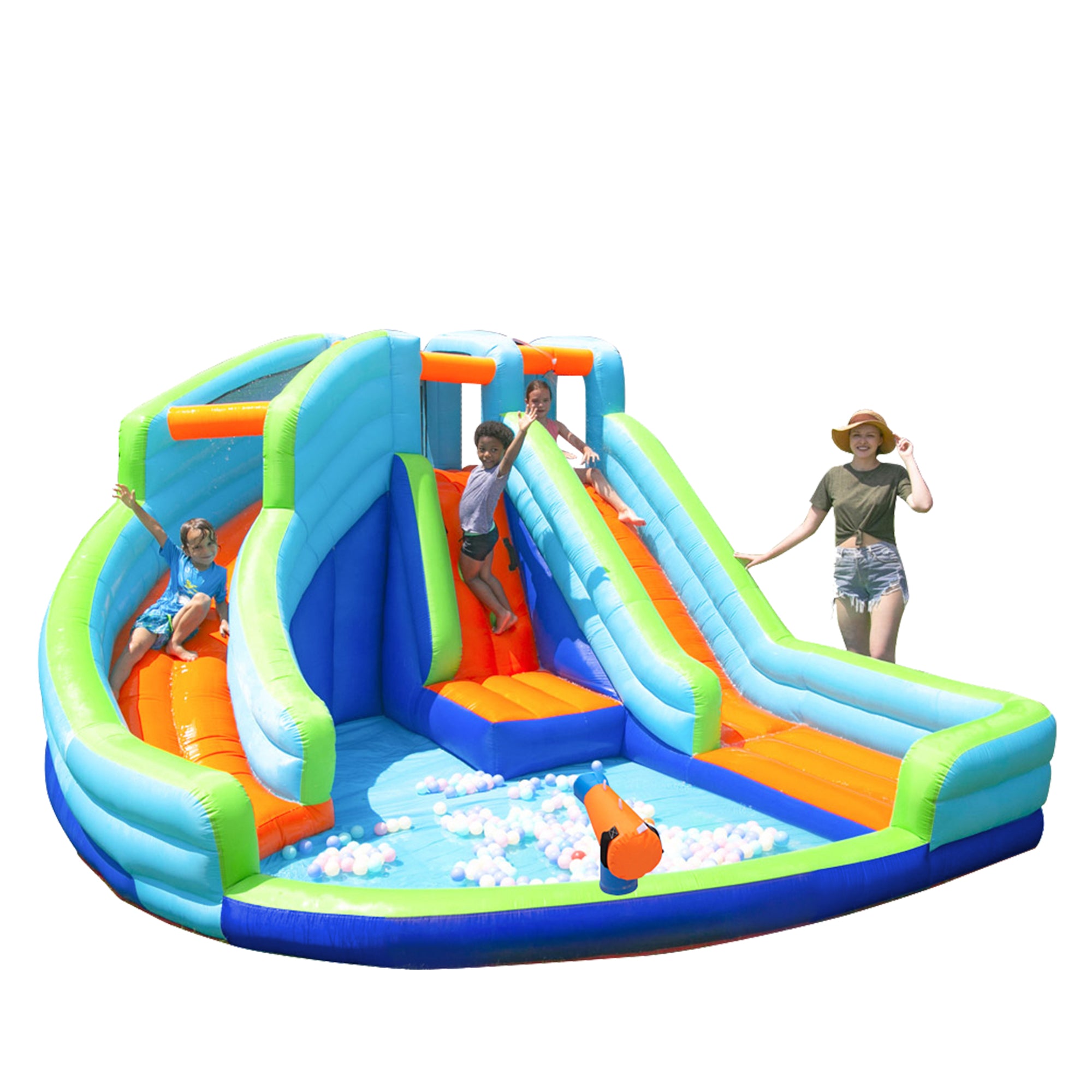 InflateFly Double-slide Inflatable Water Slide