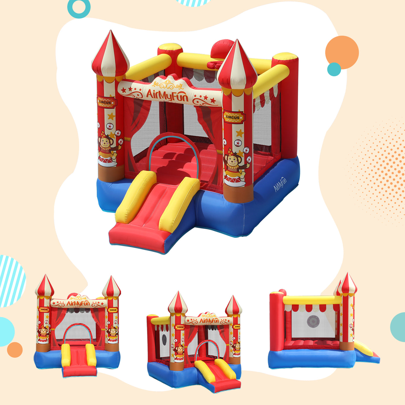 AirMyFun Small Inflatable Bounce House for Kids Outdoor & Indoor - Wet ...