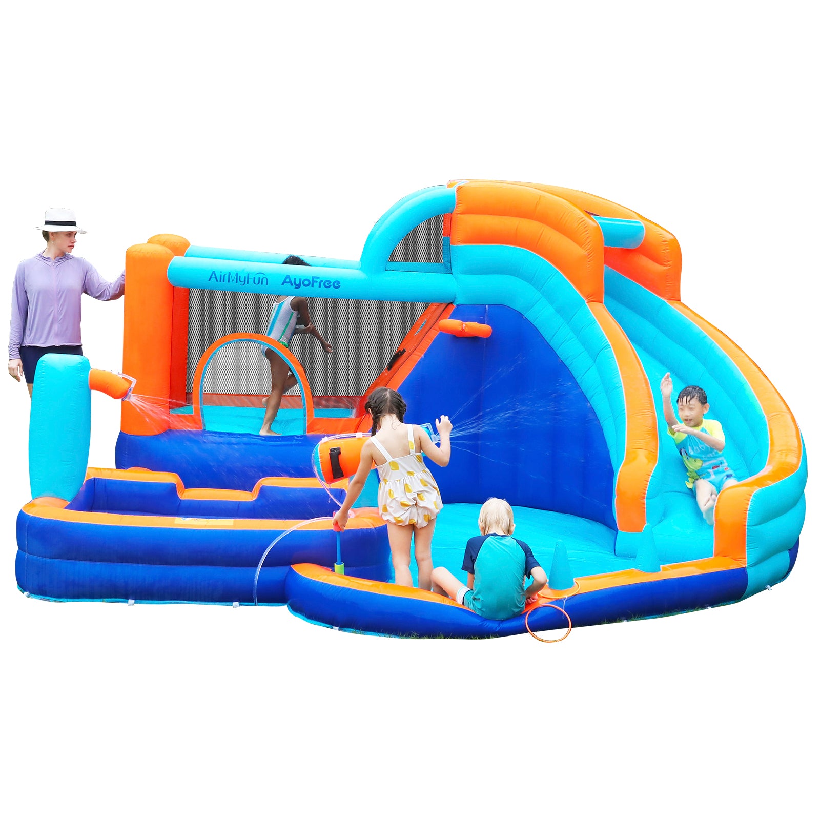 AirMyFun Inflatable Bounce House Water Slide, Inflatable Water Park ...